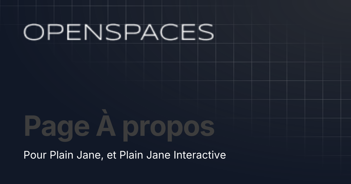 Page À propos | Openspaces