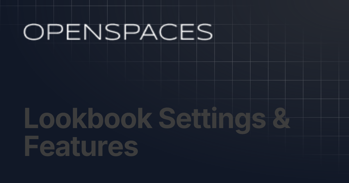 Lookbook Settings & Features | Openspaces