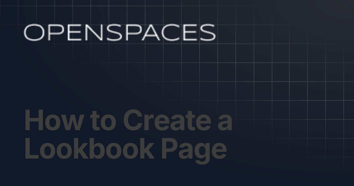 How to Create a Lookbook Page | Openspaces