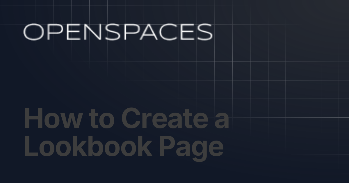 How to Create a Lookbook Page | Openspaces